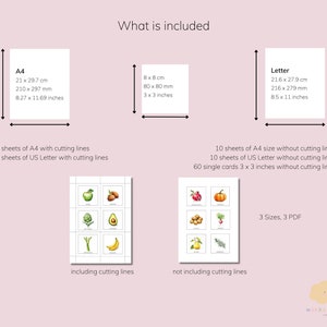 60 Fruits and Vegetables Montessori Flashcards for Kids | Pre-school ...