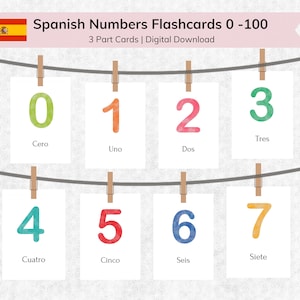 Spanish Number Flashcards for Kids | Learn Numbers 0-100 | 3 Part ...