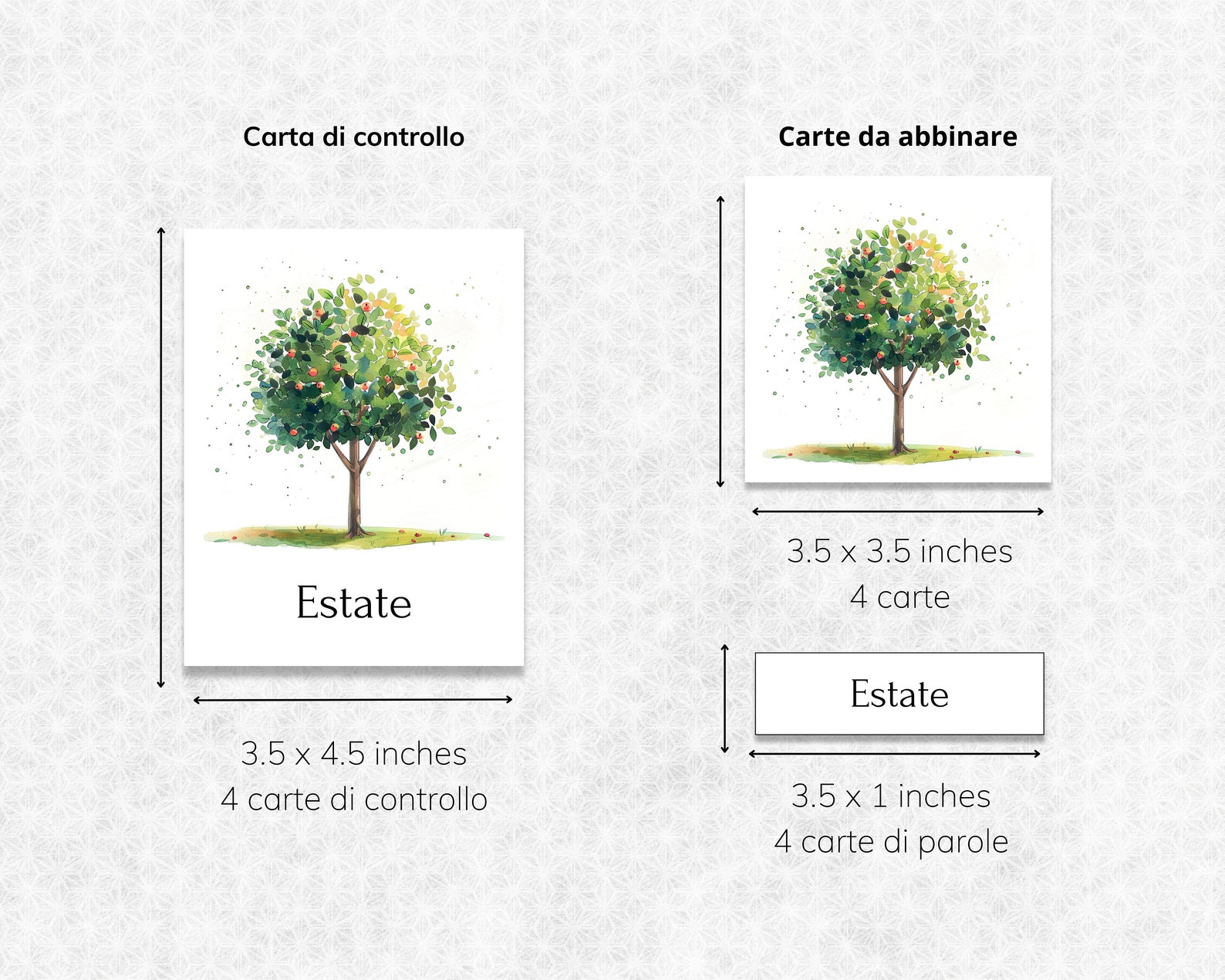 Italian 4 Seasons Flashcards for Kids | Printable Montessori ...