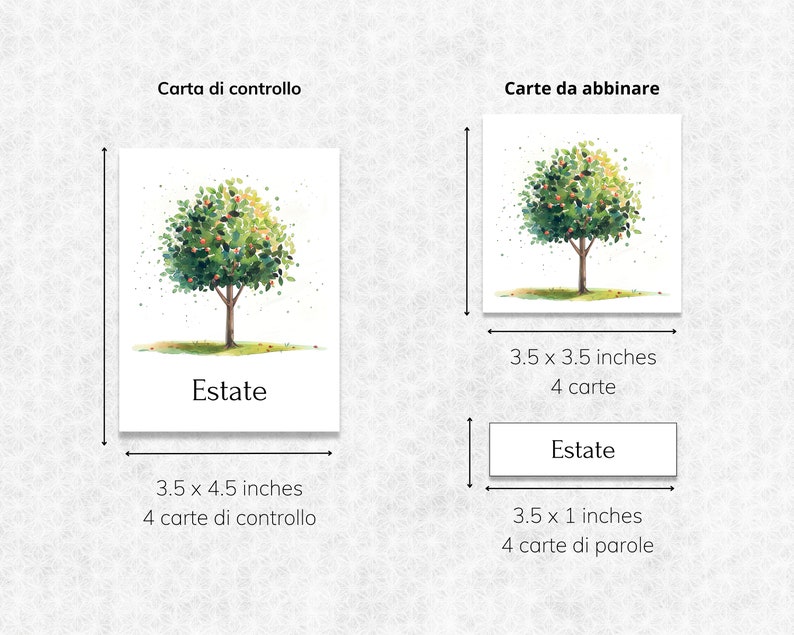 Italian 4 Seasons Flashcards for Kids | Printable Montessori ...