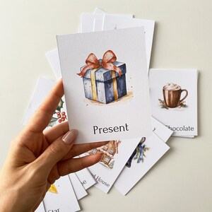 Editable Christmas Flashcards for Kids, Printable 3 Part Nomenclature ...
