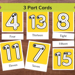 Number Tracing Flashcards for Kids, 0-20 Numbers Learn, Printable ...