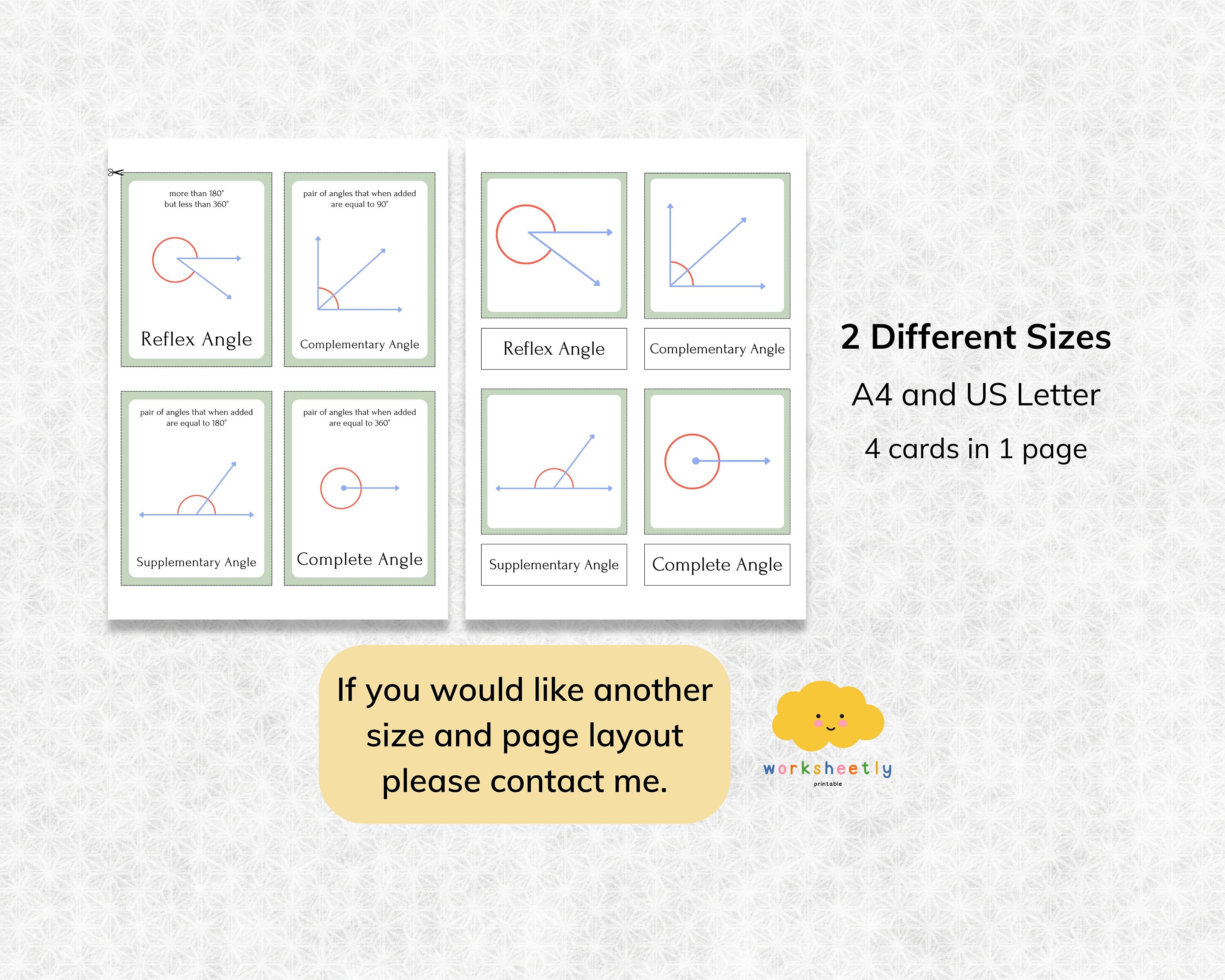 Montessori Math Flashcards: 8 Types of Angles (digital Download) - Etsy