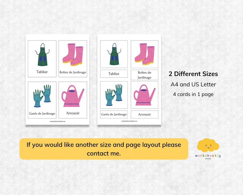 French Gardening Flashcards: Montessori Learning for Toddlers ...