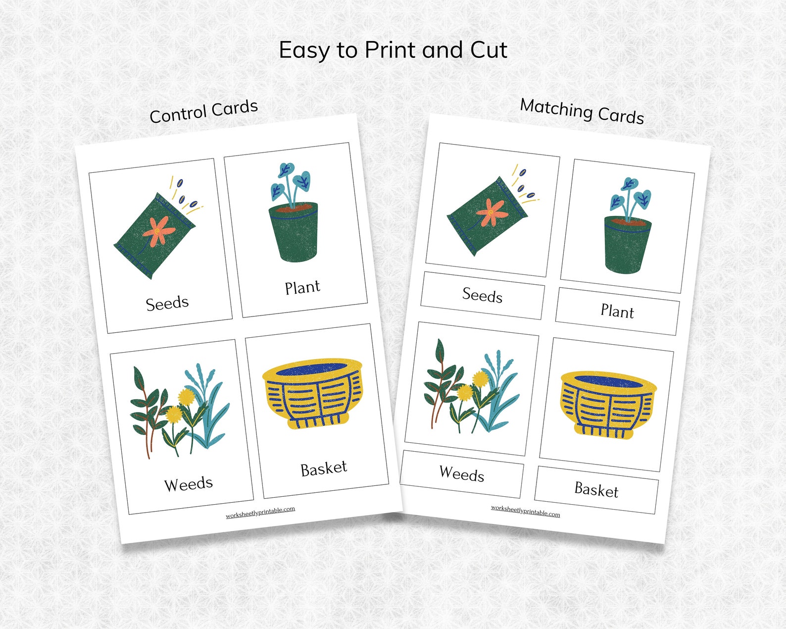 Gardening Vocabulary Flashcards for Kids Printable Montessori ...