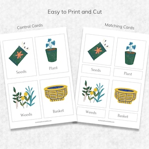 Gardening Vocabulary Flashcards for Kids | Printable Montessori ...