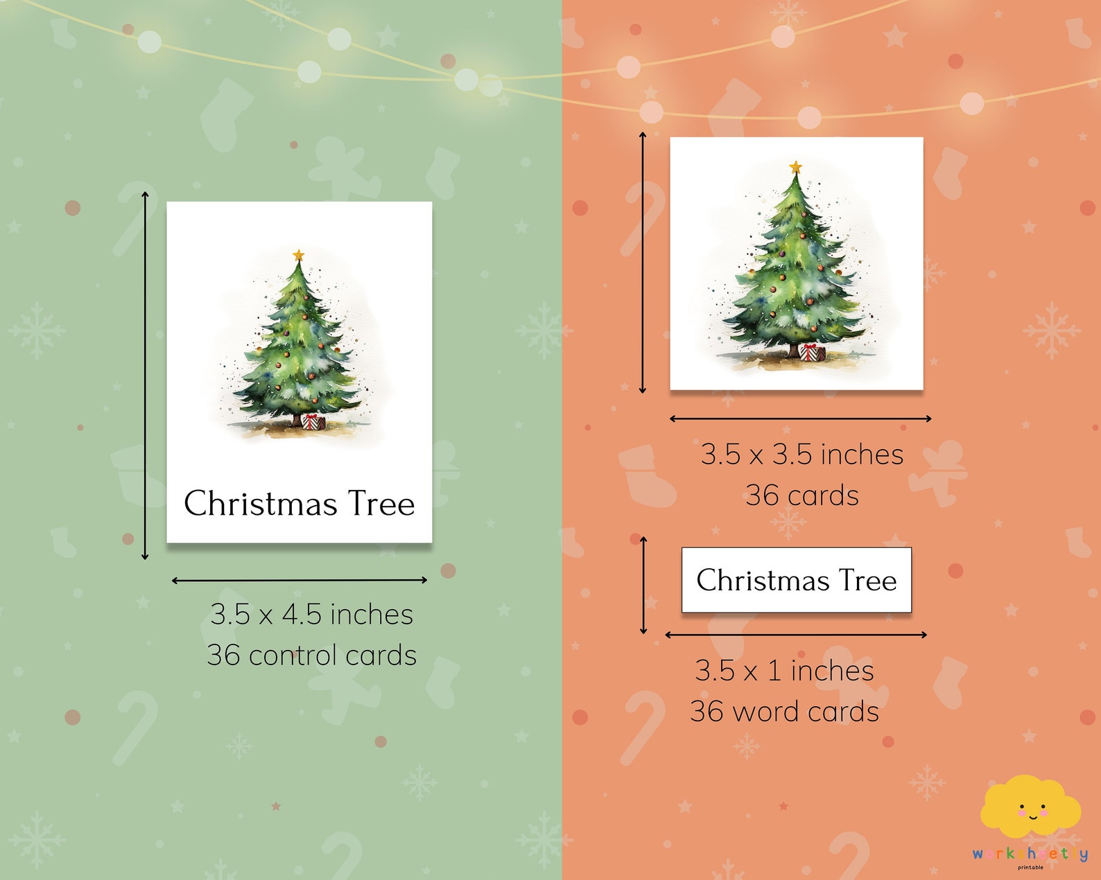 Christmas Flashcards for Kids, Printable 3 Part Nomenclature Toddler ...