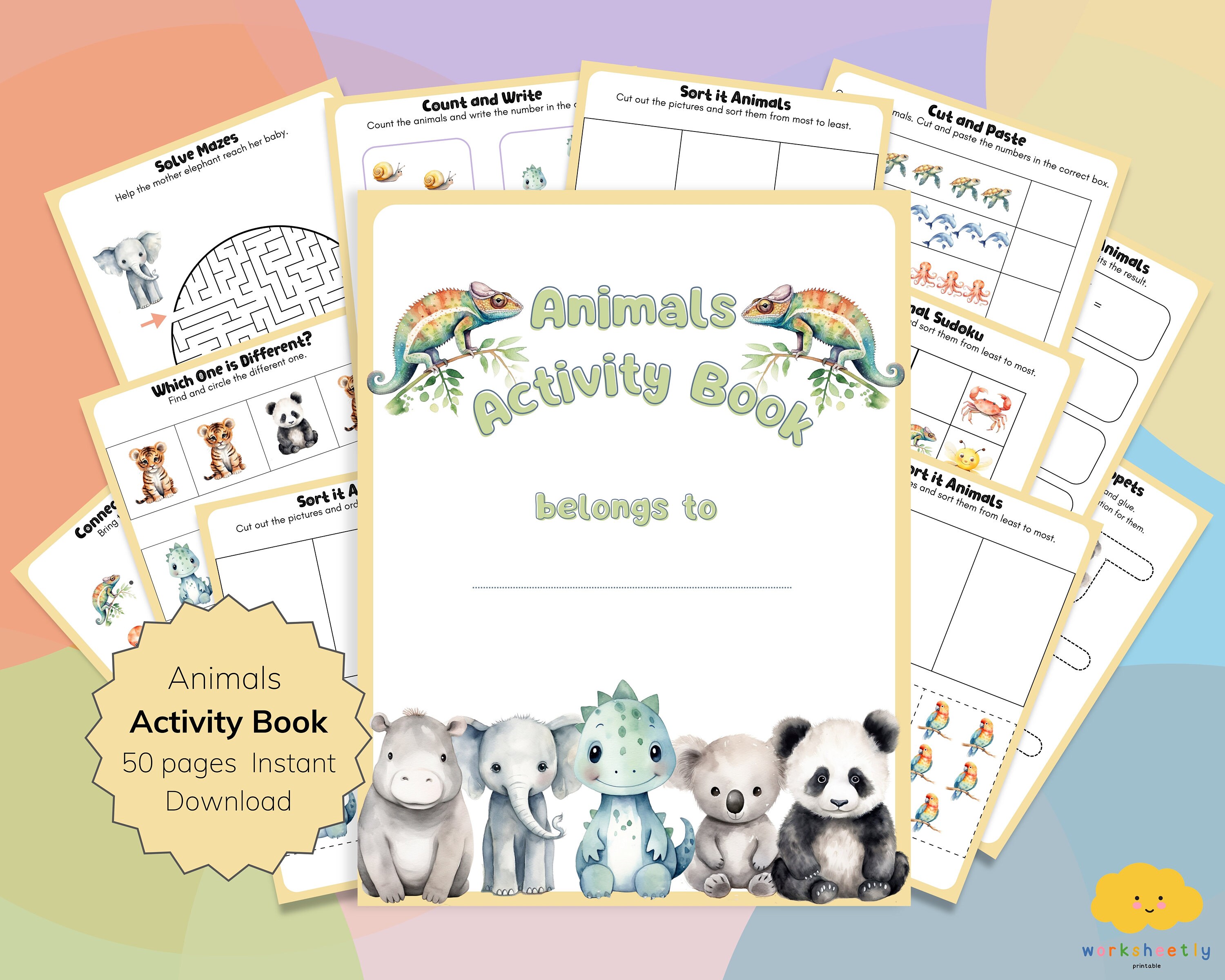 Animals Toddler Busy Book Toddler Learning Binder Montessori Toddler ...