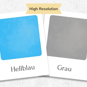 German Color Flashcards for Kids: Montessori Learning (digital Download ...