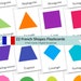 French 22 Shapes Flashcards for Kids 2D Geometric Shapes Educational ...