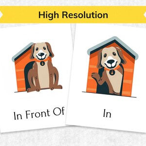 Dog Preposition Flashcards: Montessori Learning (digital Download) - Etsy