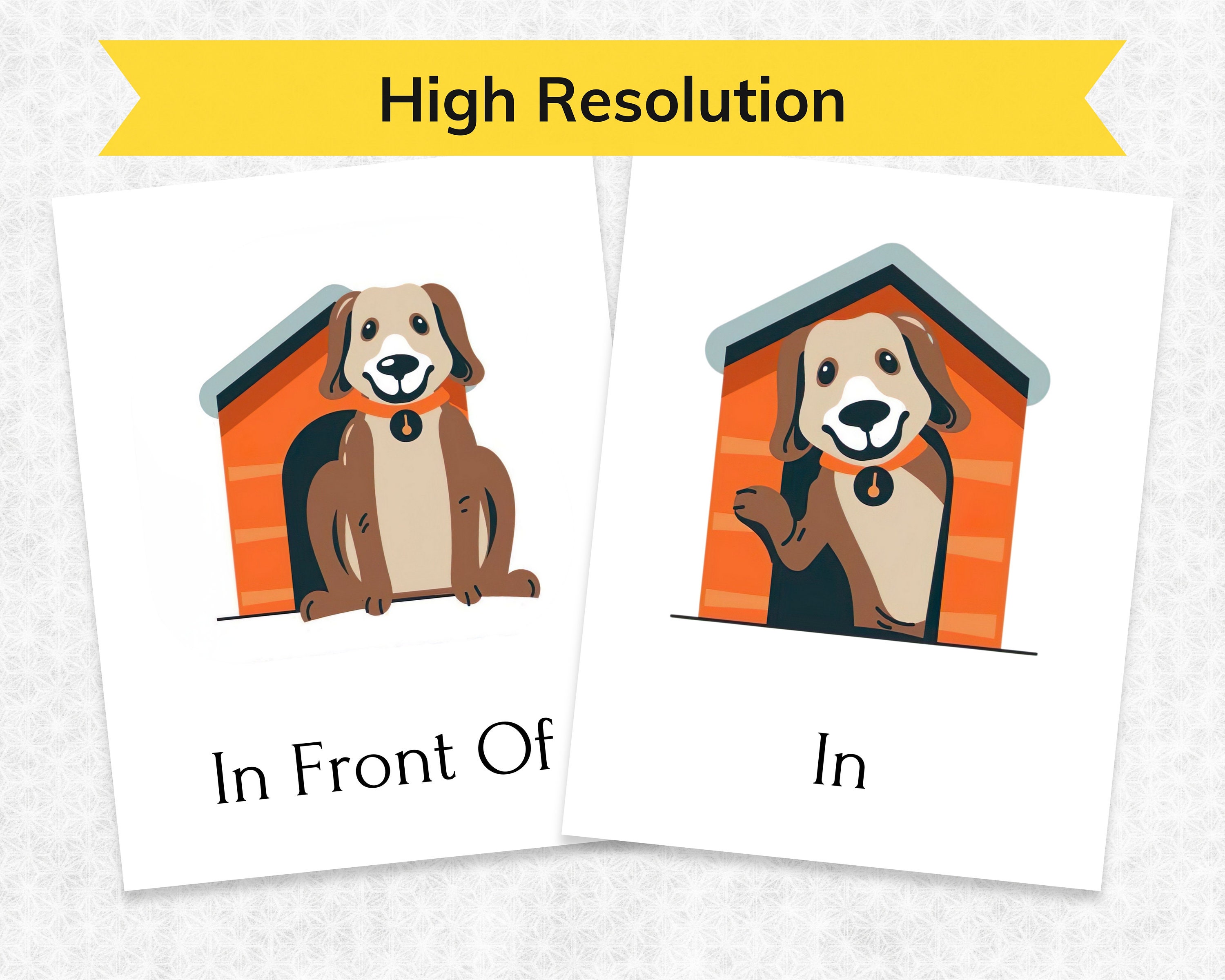 Dog Preposition Flashcards: Montessori Learning (digital Download) - Etsy