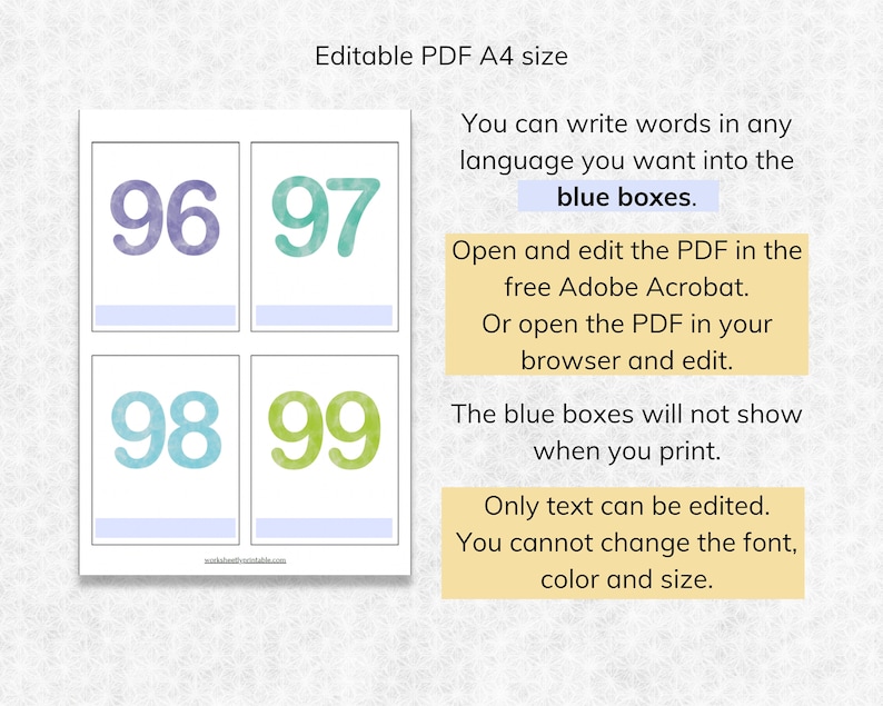 Montessori Numbers 0-100 Flashcards: Printable Learning (digital ...