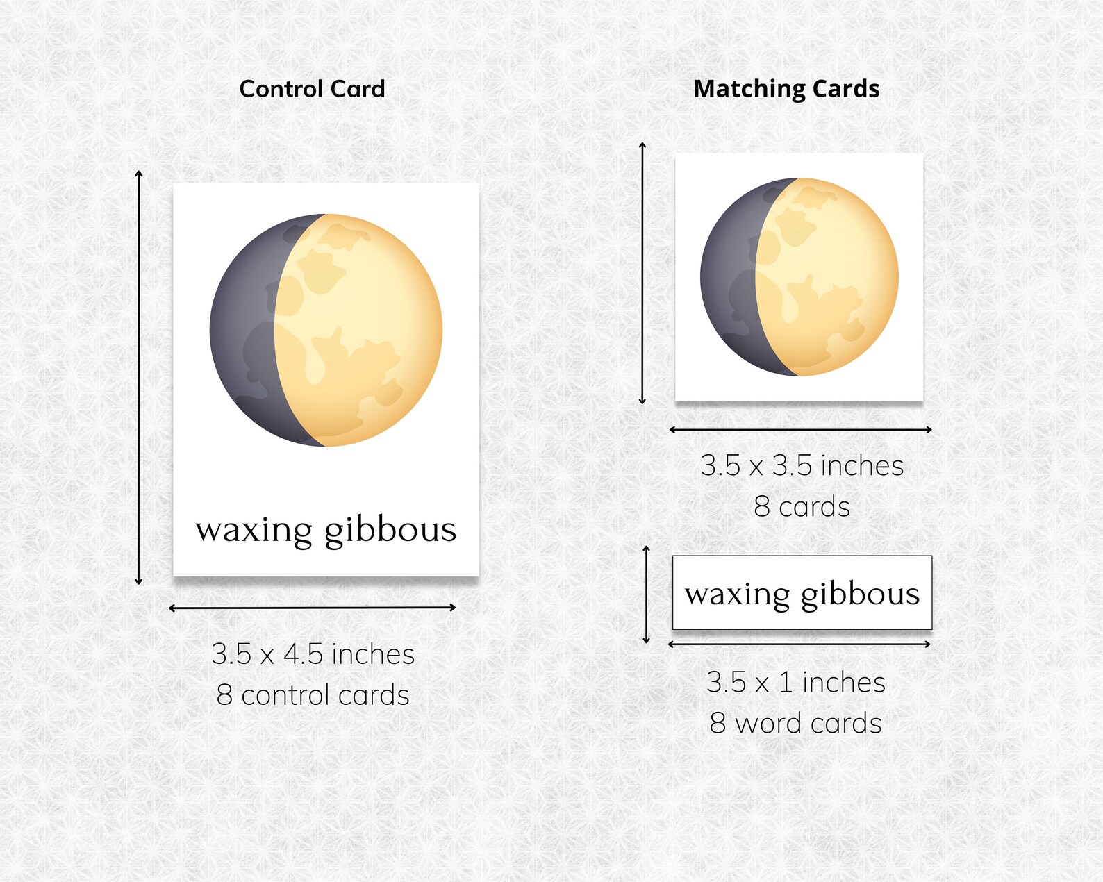 Moon Phases Montessori Flashcards for Kids | Printable 3 Part ...