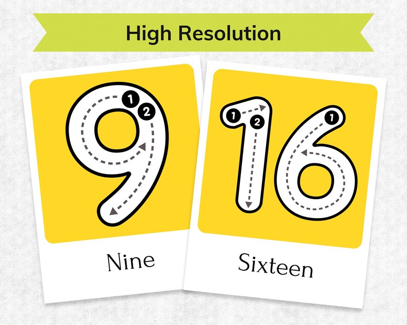 Number Tracing Flashcards for Kids, 0-20 Numbers Learn, Printable ...
