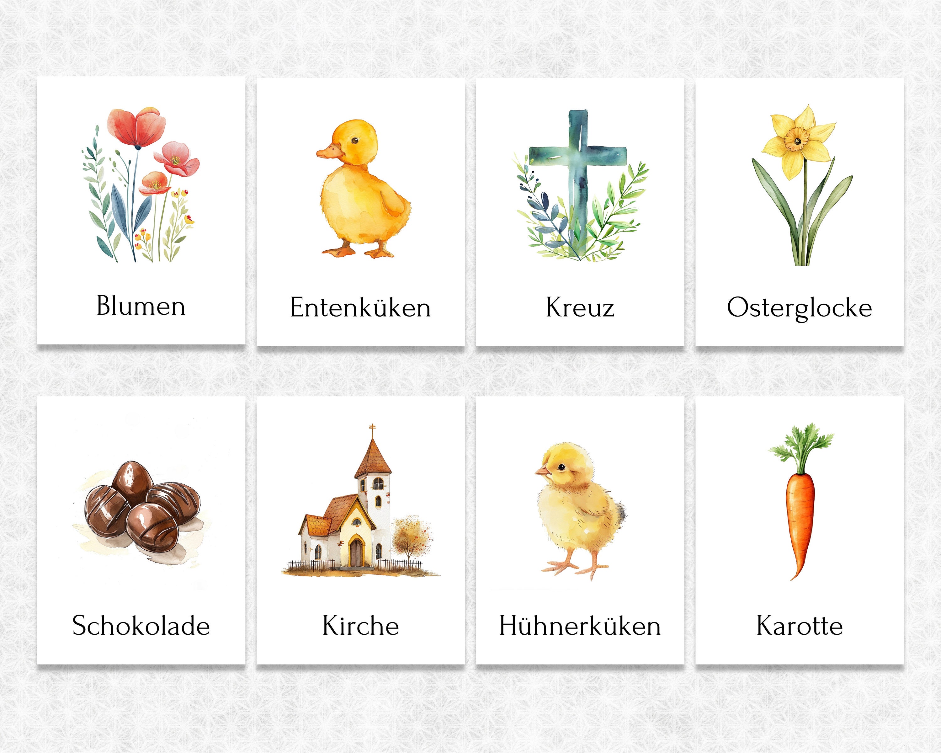 German Easter Flashcards: Montessori 3-part Cards (digital Download) - Etsy
