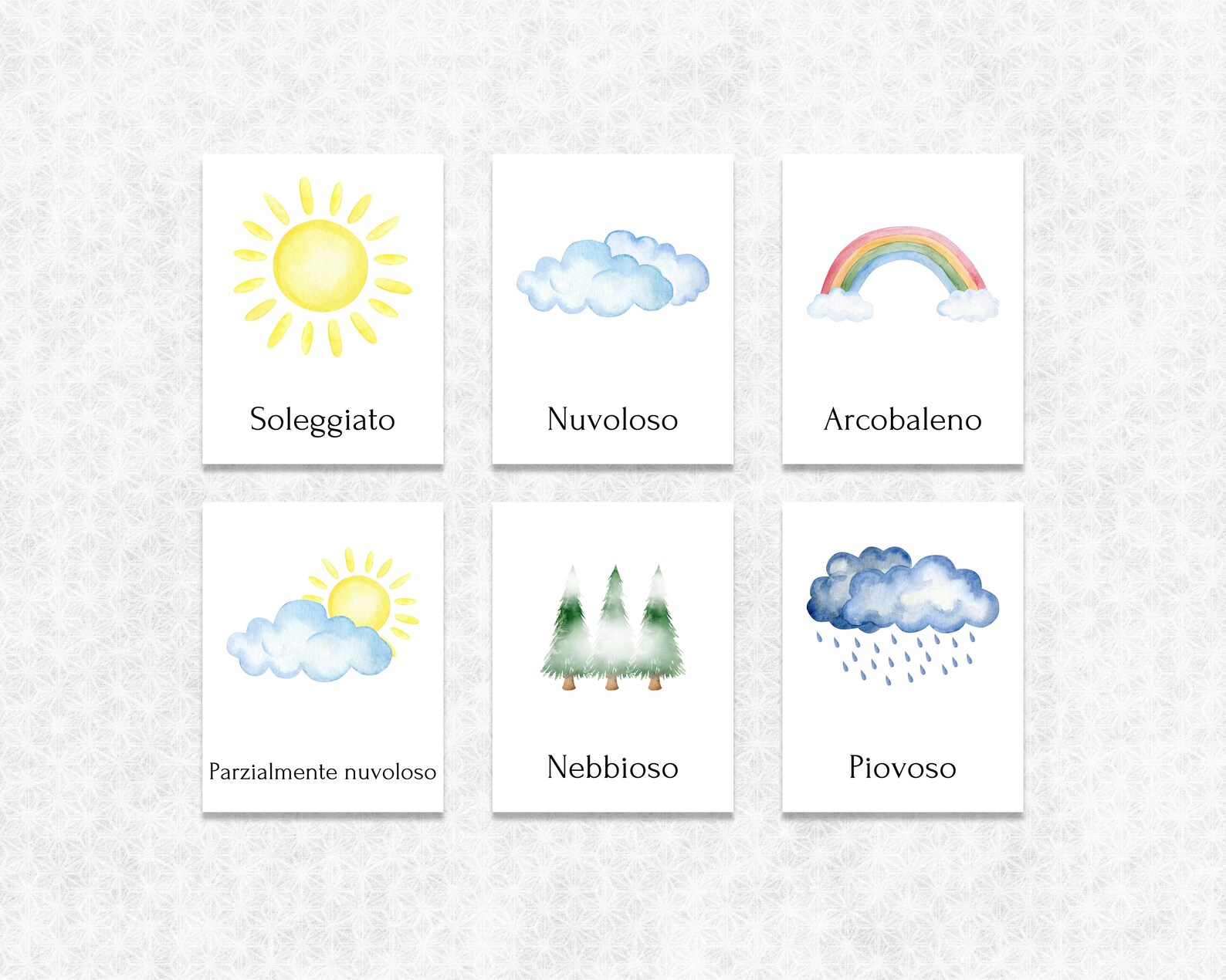 Italian Weather Printable Flashcards for Kids Weather Montessori ...