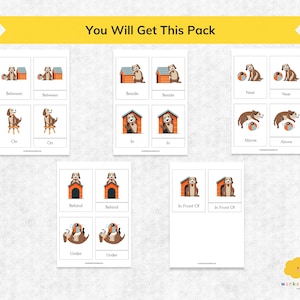 Dog Preposition Flashcards: Montessori Learning (digital Download) - Etsy