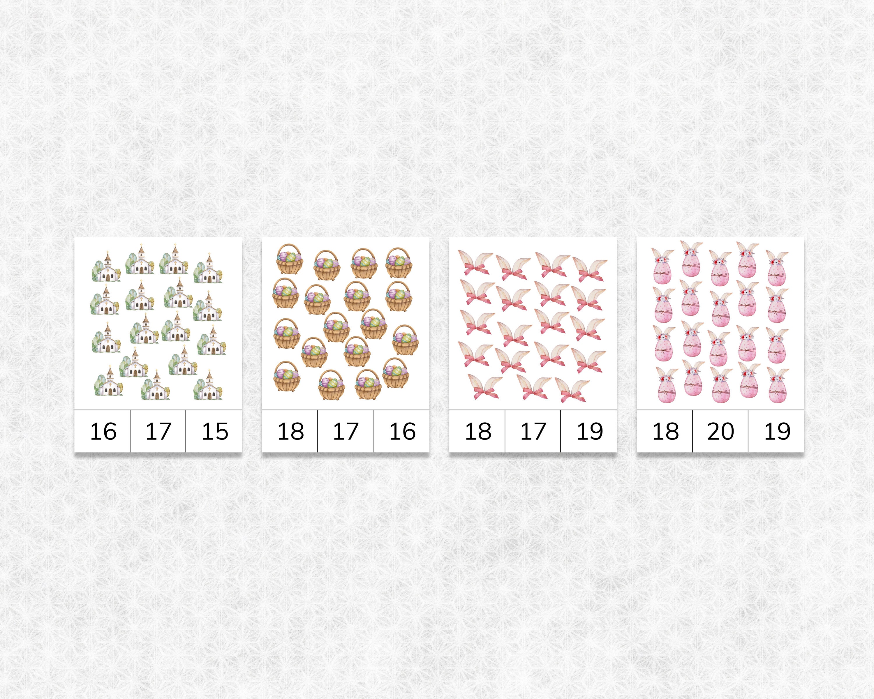 Easter Count and Clip Cards Numbers 1-20 Count Flashcards for Kids ...