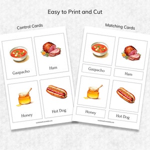 Editable Food Flashcards for Kids, Printable Food Name Learning Card ...