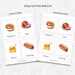 Editable Food Flashcards for Kids, Printable Food Name Learning Card ...
