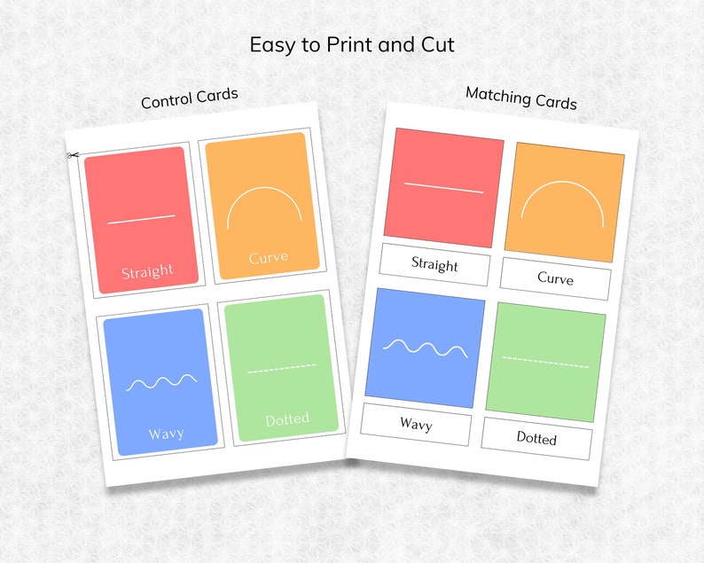 Finger Tracing Flashcards: Montessori Line Practice (digital Download ...
