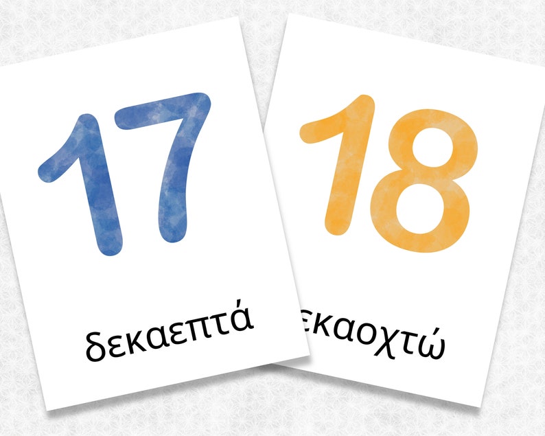 Educational Greek Numbers Flashcards | Learn and Count Numbers 0-100 ...