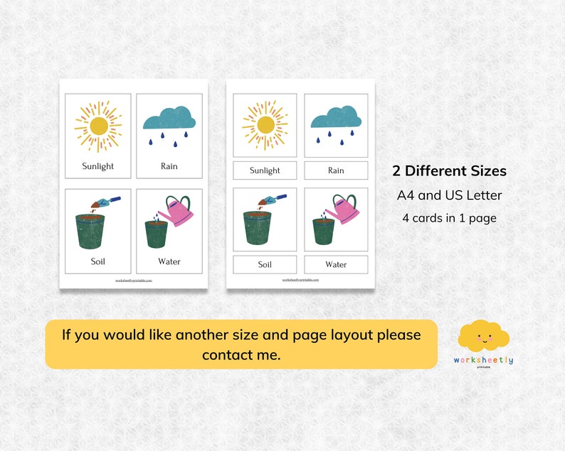 Gardening Vocabulary Flashcards for Kids Printable Montessori ...