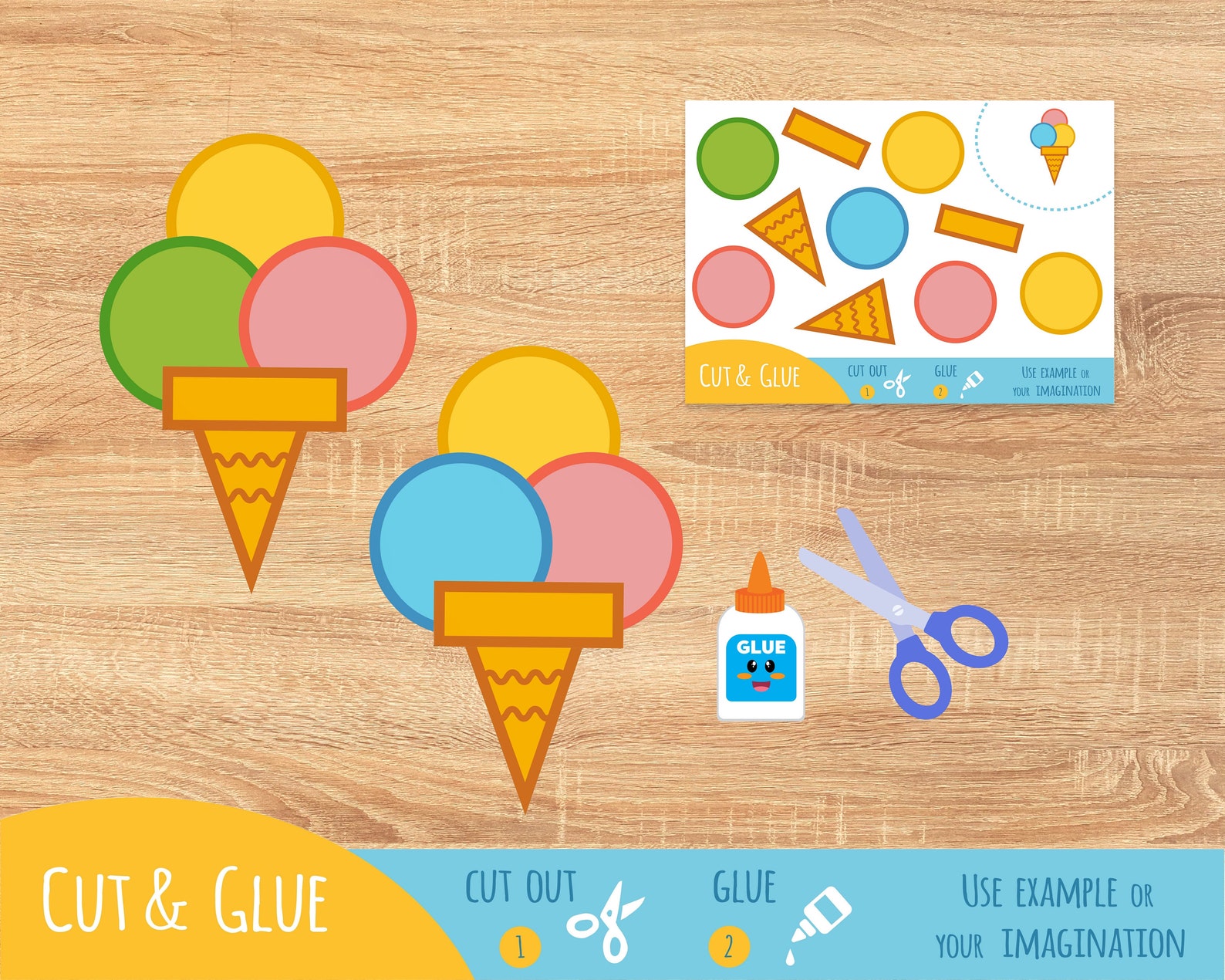 Food Cut and Glue Paper Craft Activities for Kids, Scissor Skills ...