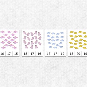 Dinosaur Count and Clip Cards, Number 1-20 Count Flashcards for Kids ...