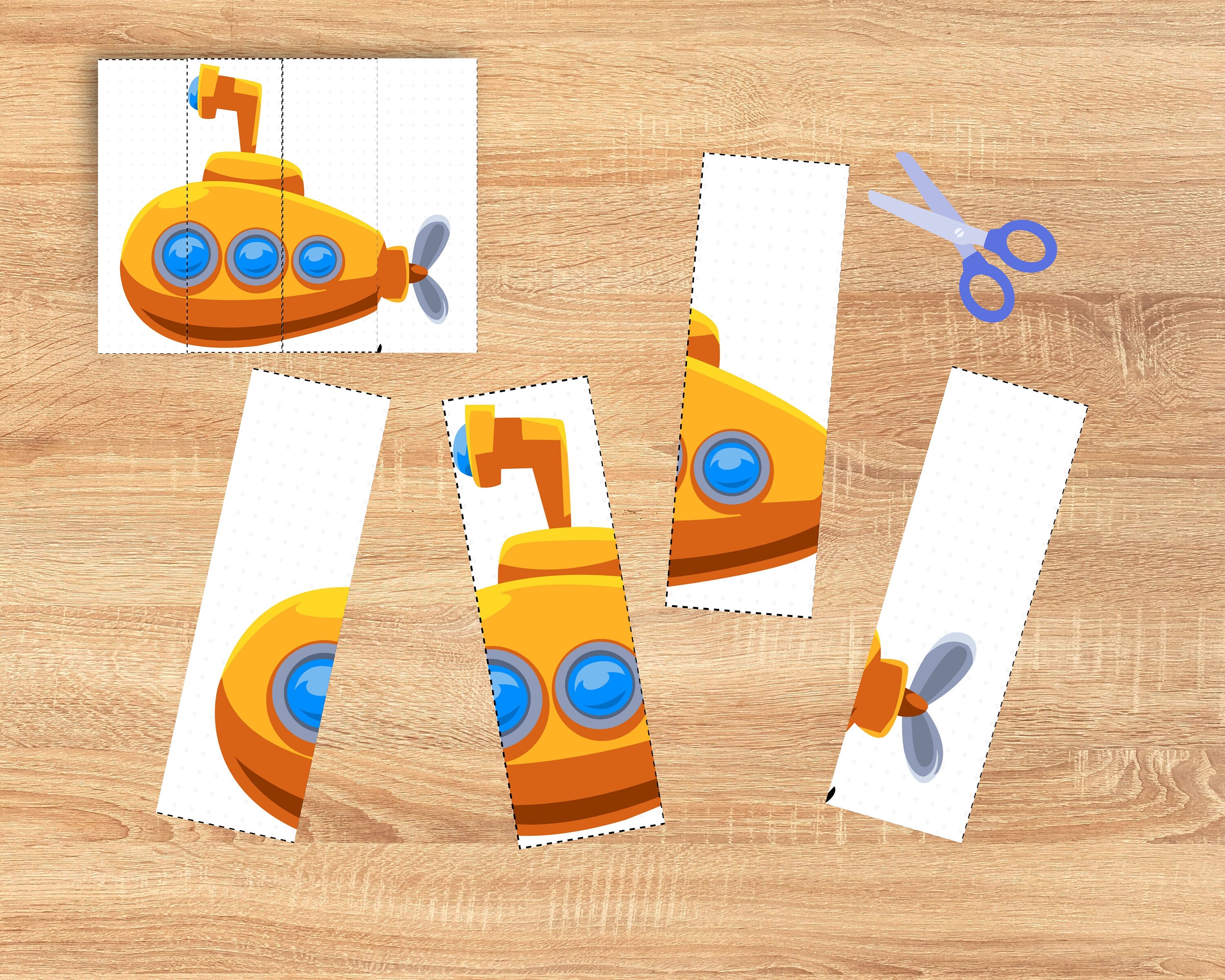Vehicles Cut and Match Puzzle Activity for Preschool | Printable ...