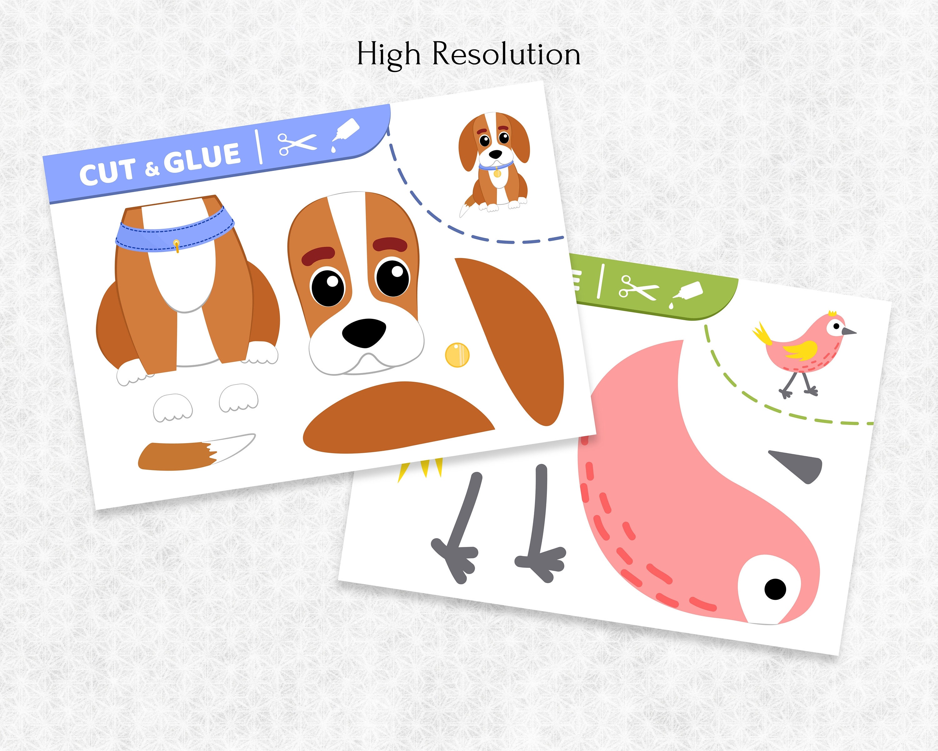 Cute Animal Cut and Glue Activity Sheet for Kids, Fine Motor Activity ...