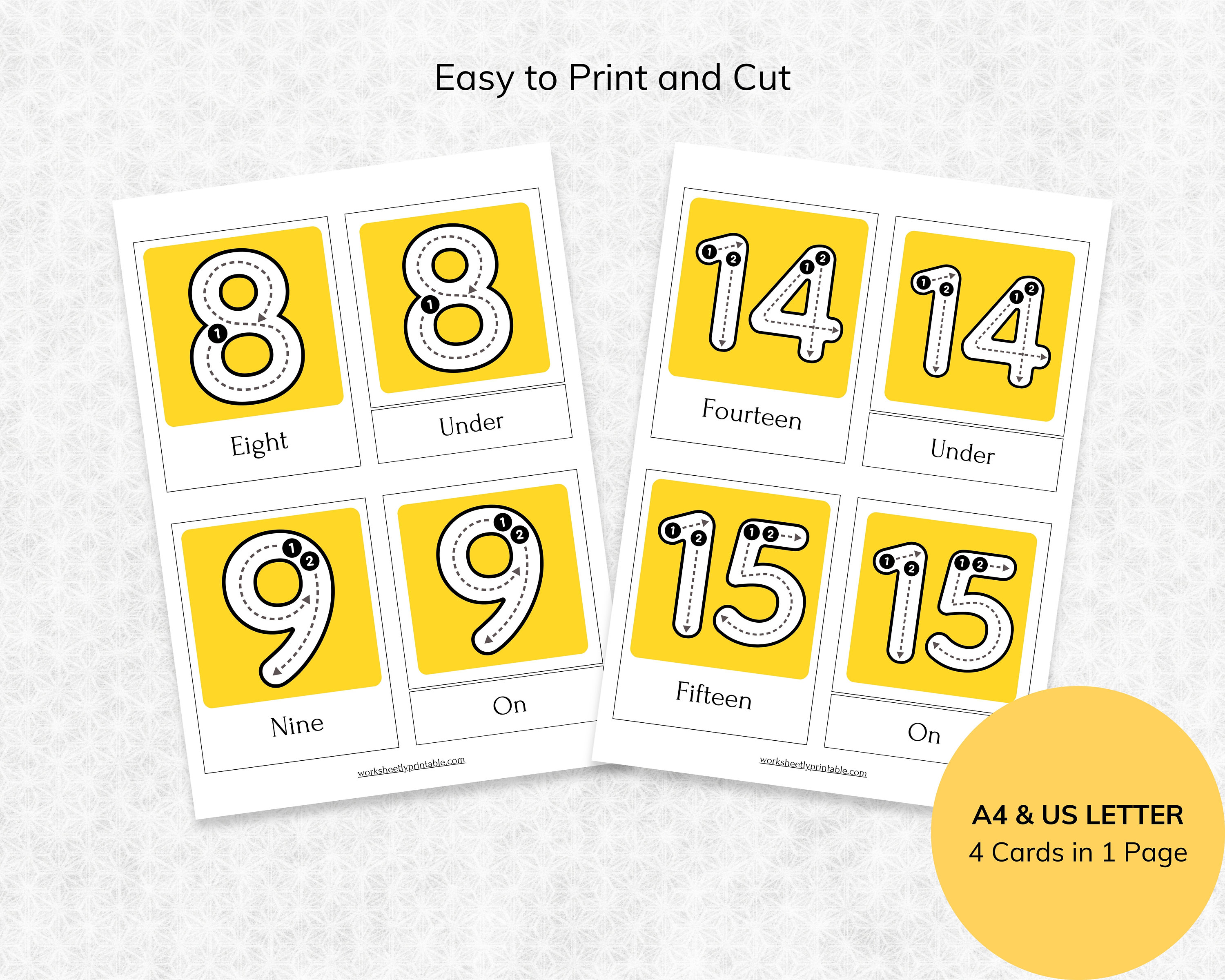 Number Tracing Flashcards: Montessori 3-part Cards (digital Download ...