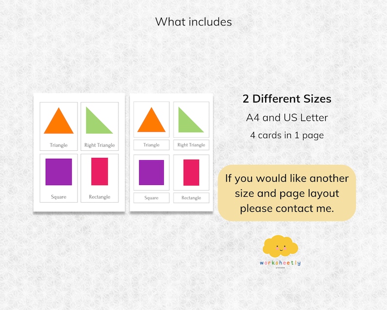Geometric Shapes Flashcards: 2D Montessori Learning (printable) - Etsy