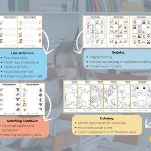 Animals Toddler Busy Book Toddler Learning Binder Montessori Toddler ...