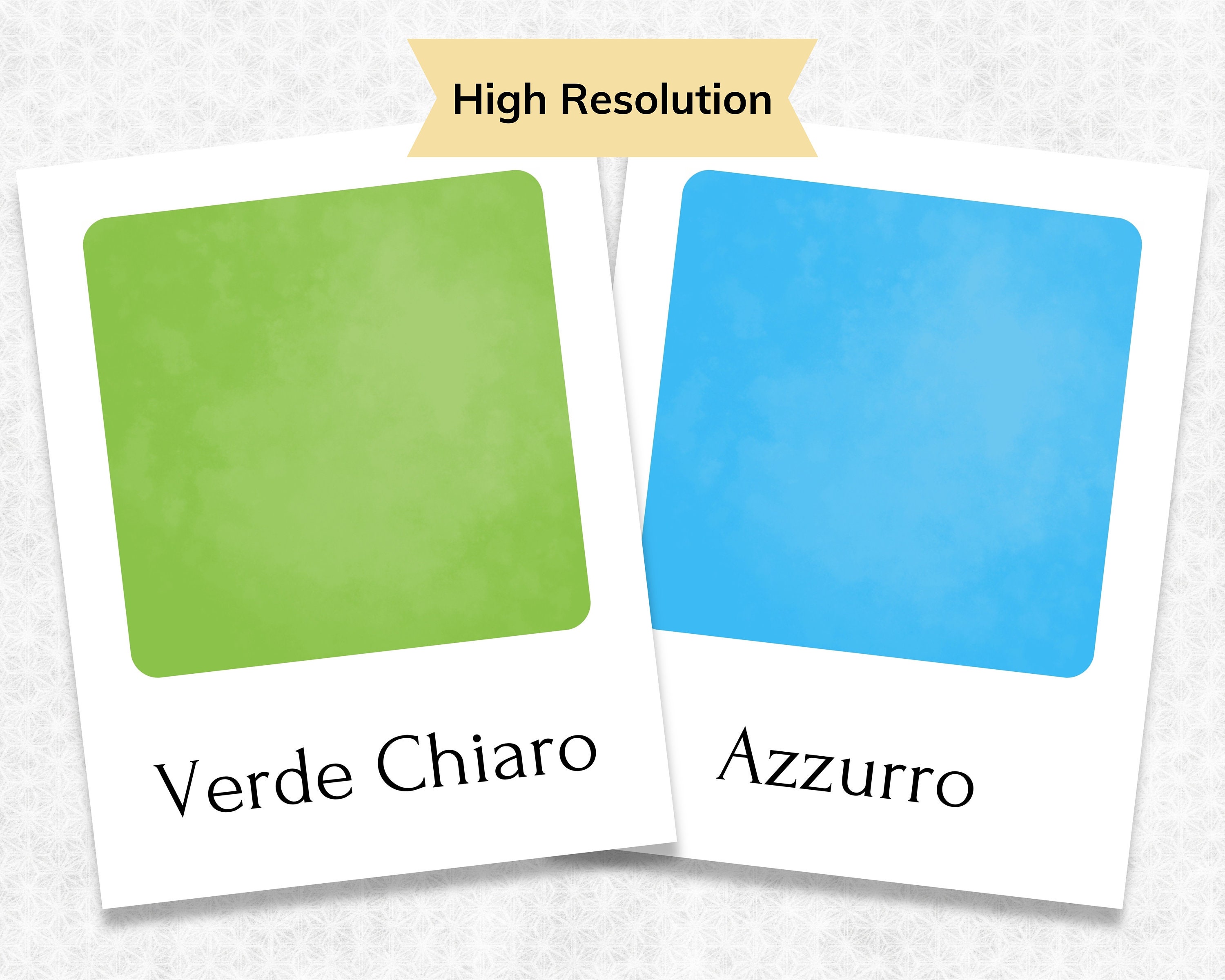 Italian Color Flashcards for Kids, Printable 3 Part Nomenclature ...