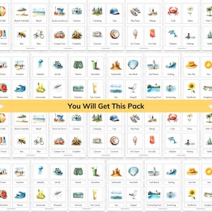 Editable Summer Flashcards for Kids, Printable Montessori 3 Part ...