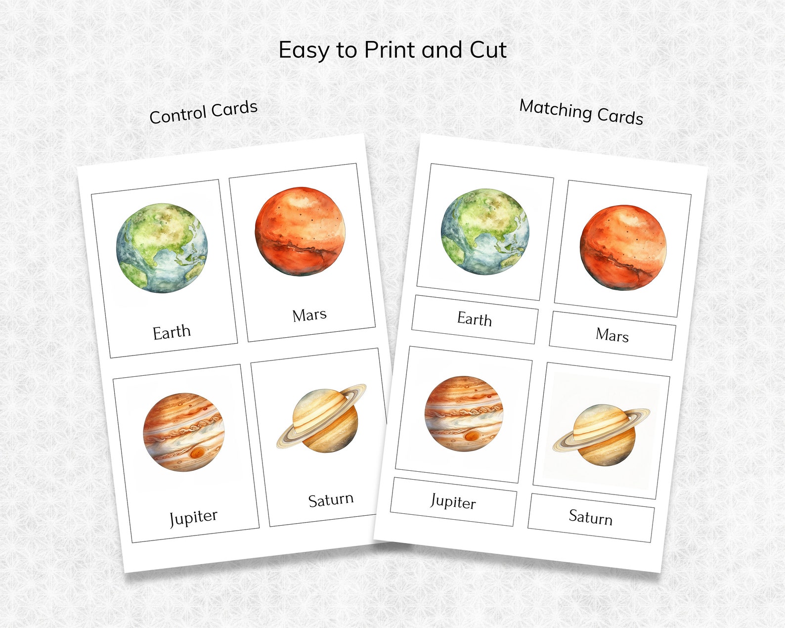 Editable Solar System Flashcards for Kids, Montessori Planet Name ...