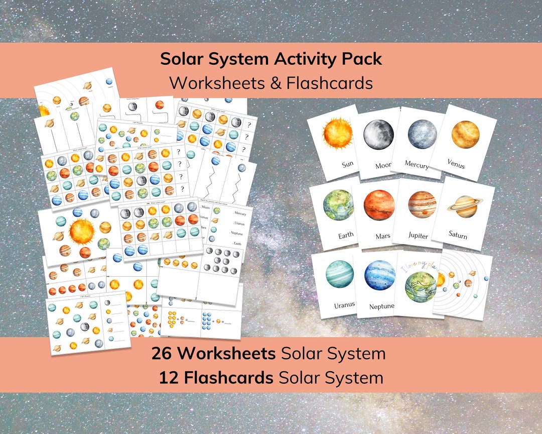 Solar System Montessori Busy Book: Flashcards & Worksheets (printable ...