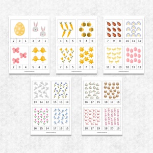 Easter Count and Clip Cards | Numbers 1-20 Count Flashcards for Kids ...