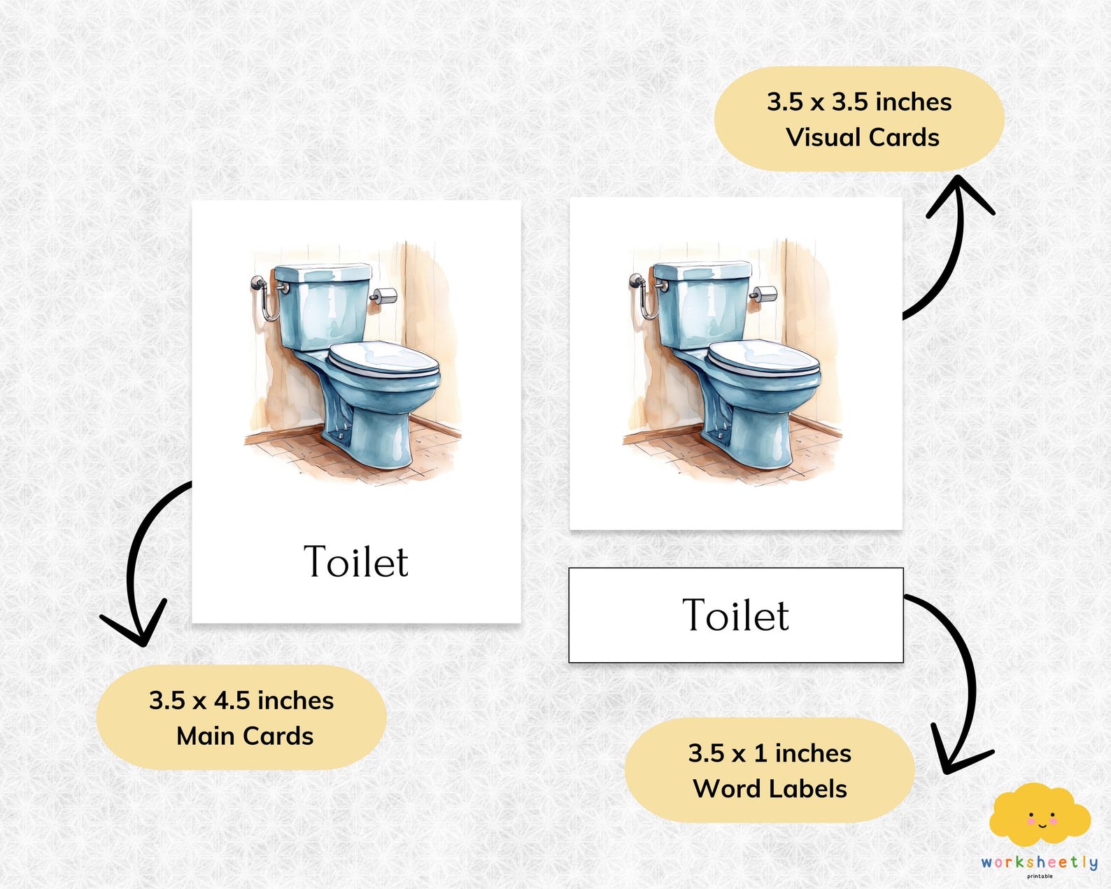 Editable Bathroom Items Vocabulary Montessori 3 Part Flashcards for ...
