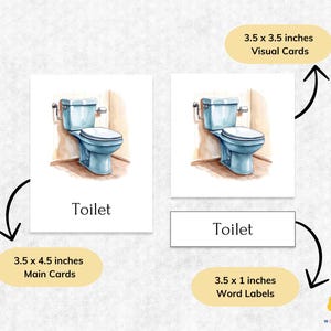 Editable Bathroom Items Vocabulary Montessori 3 Part Flashcards for ...