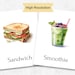 Editable Food Flashcards for Kids, Printable Food Name Learning Card ...