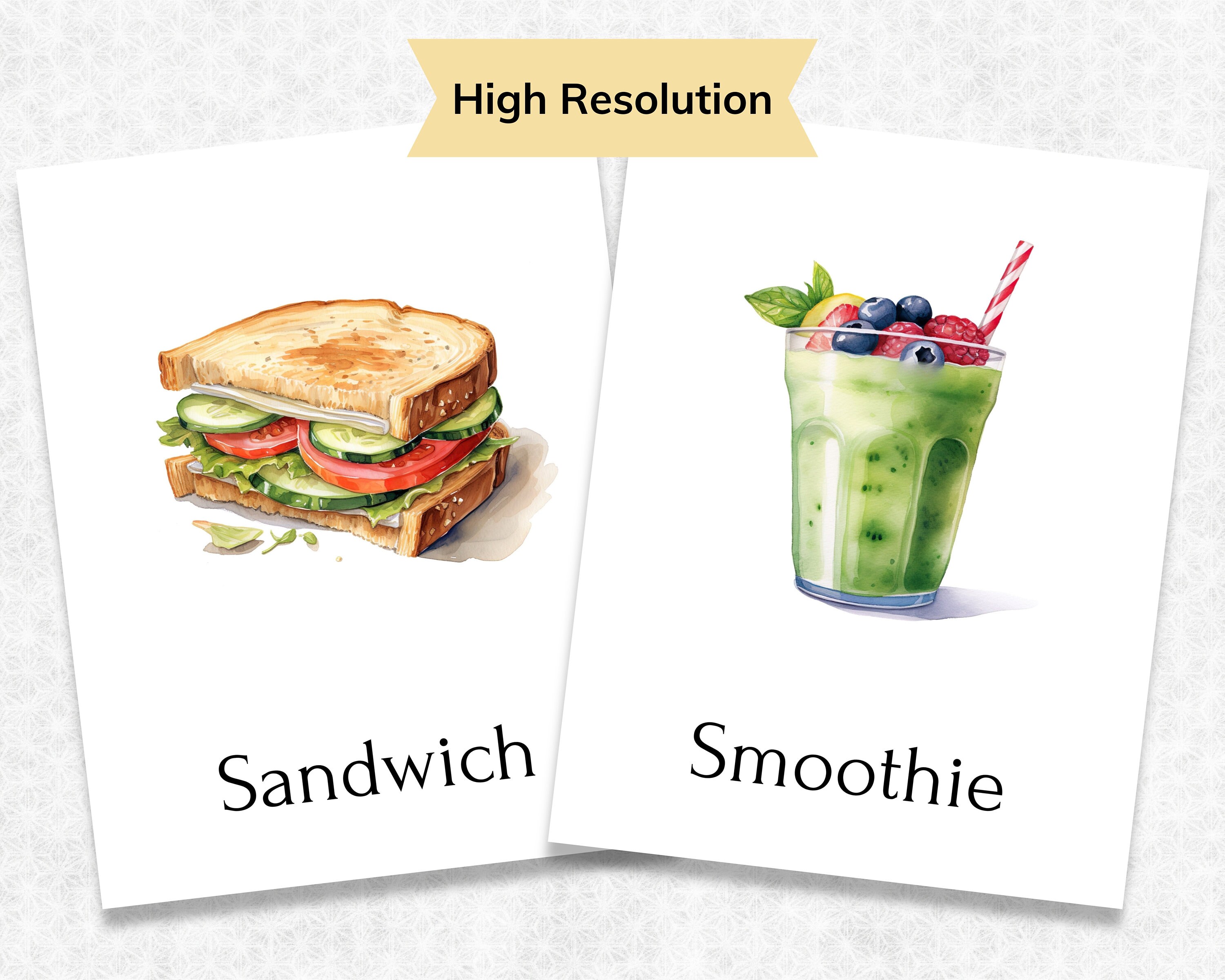 Editable Food Flashcards for Kids: Montessori 3-part Learning Cards ...