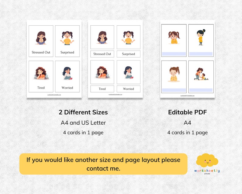 Editable Emotion Flashcards for Kids, Multilingual Educational Tool ...