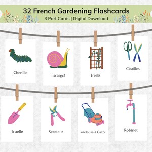 French Gardening Flashcards: Montessori Learning for Toddlers ...