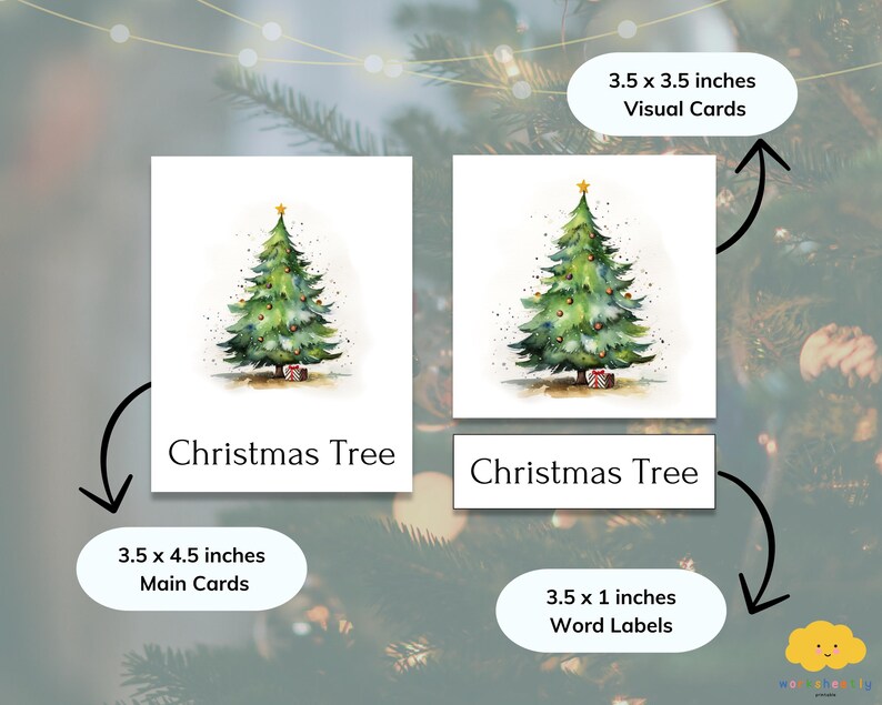 Montessori Christmas Flashcards: 36 Printable Vocabulary Cards (digital ...