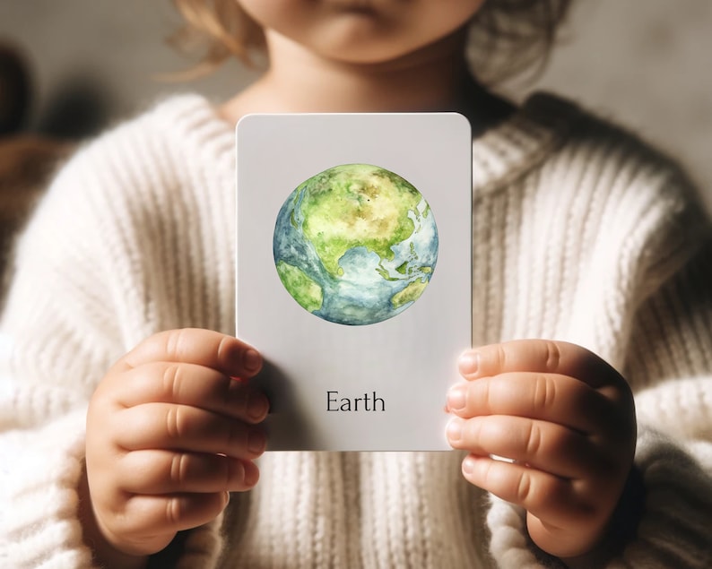 Editable Solar System Flashcards for Kids, Montessori Planet Name ...