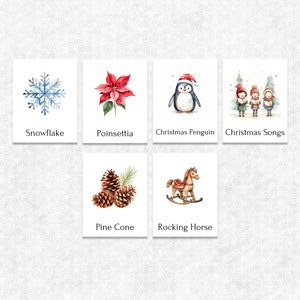Christmas Flashcards for Kids, Printable 3 Part Nomenclature Toddler ...