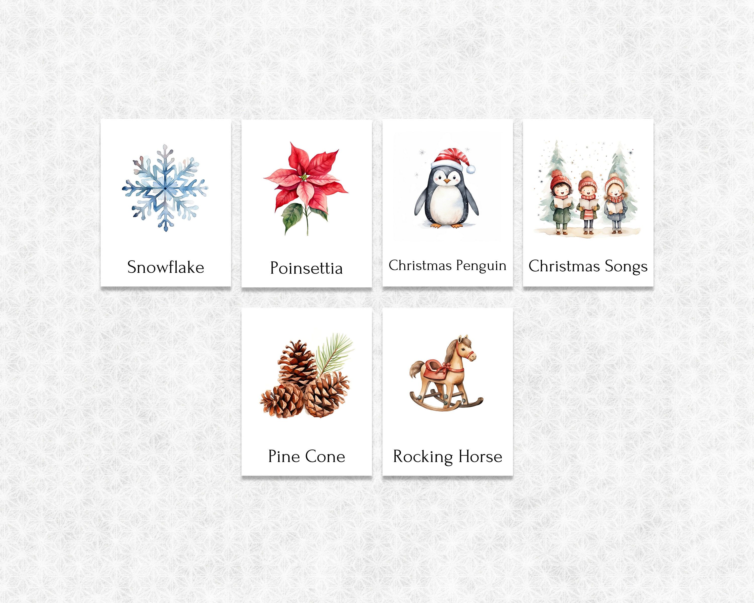 Christmas Flashcards for Kids, Printable 3 Part Nomenclature Toddler ...